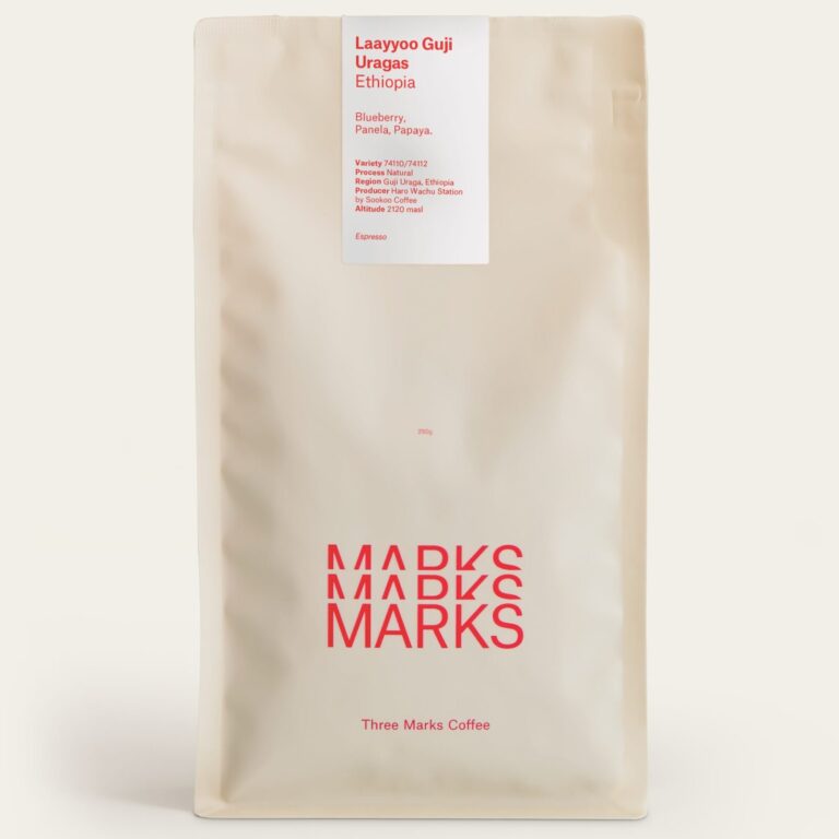 Three Marks – Laayyoo Guji Uraga, Ethiopia 250g – Godshot studio